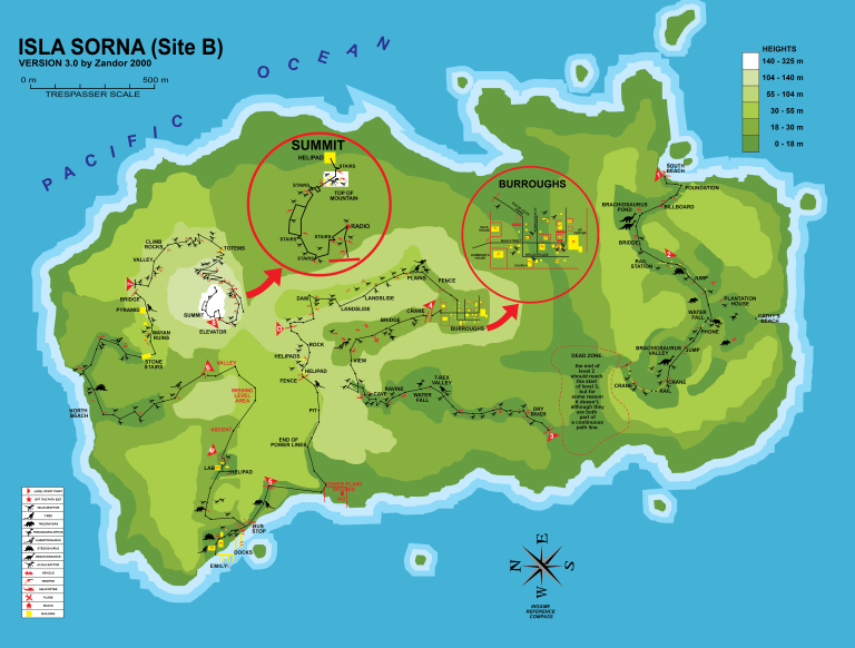 Trespasser Map of Isla Sorna – Jurassic Report