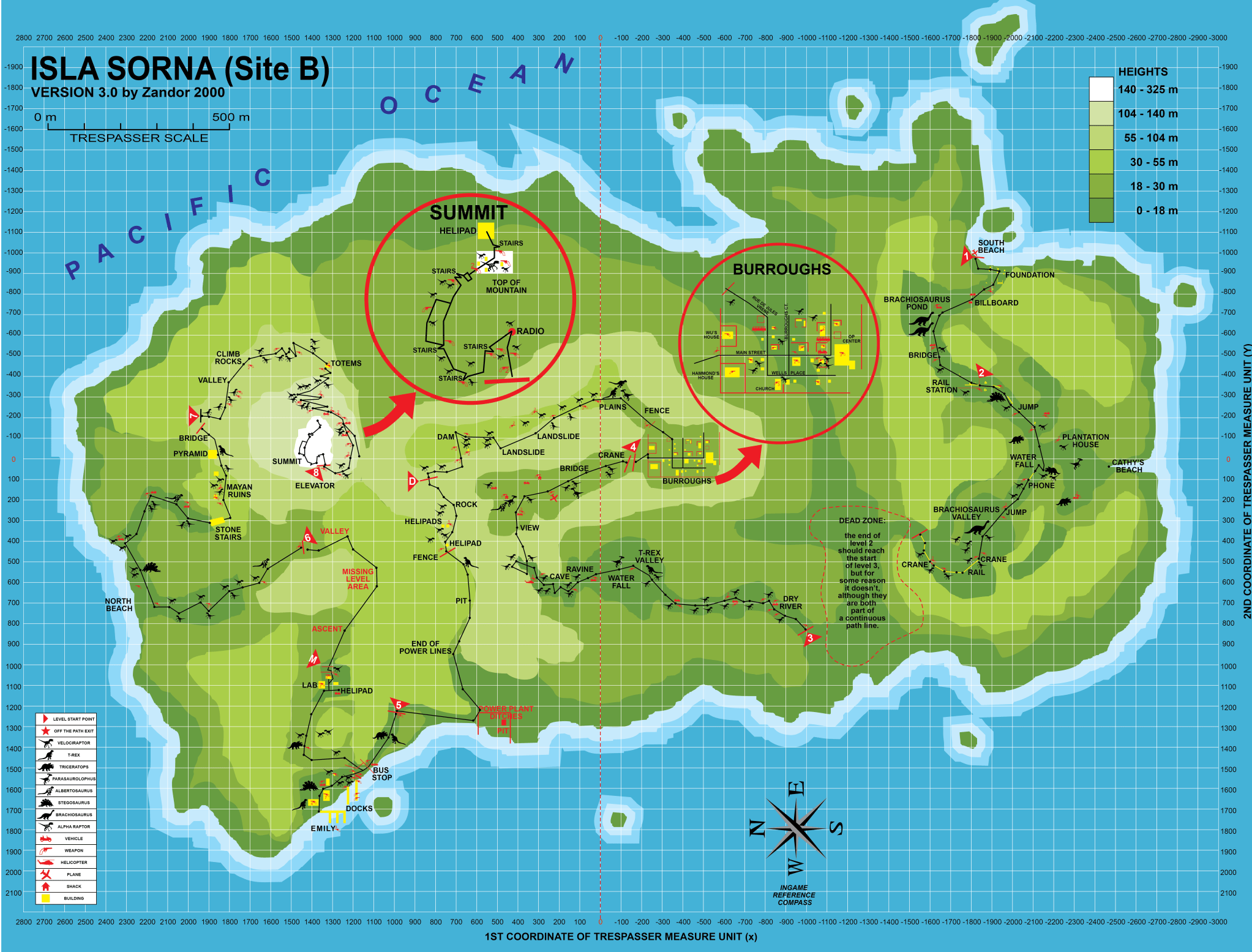 Trespasser Map of Isla Sorna – Jurassic Report